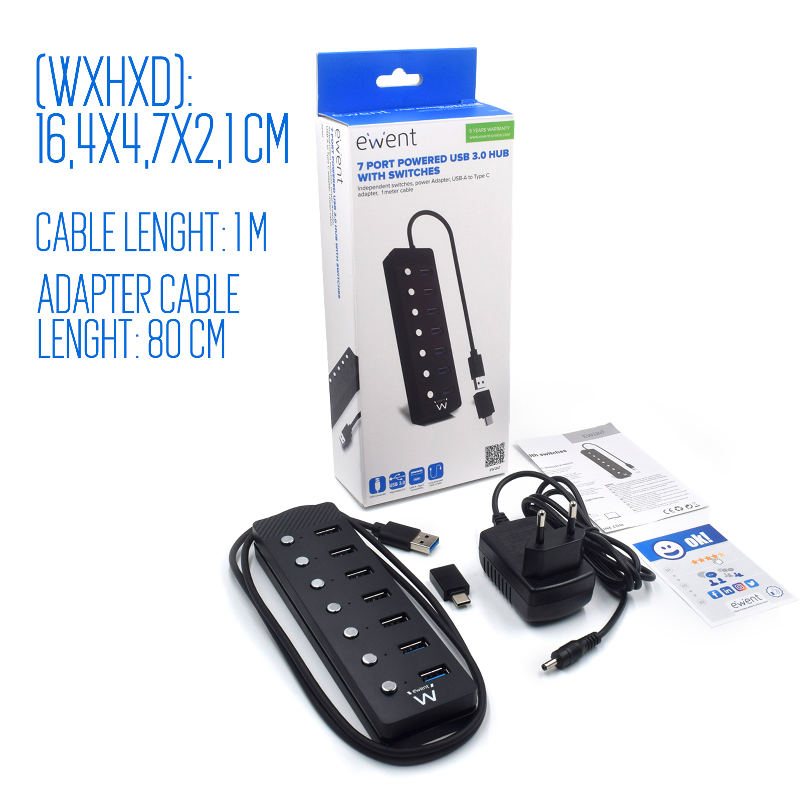 7 Layer Port Enterprise Network Switches 7 7-Port USB 3.0 Hub With ...