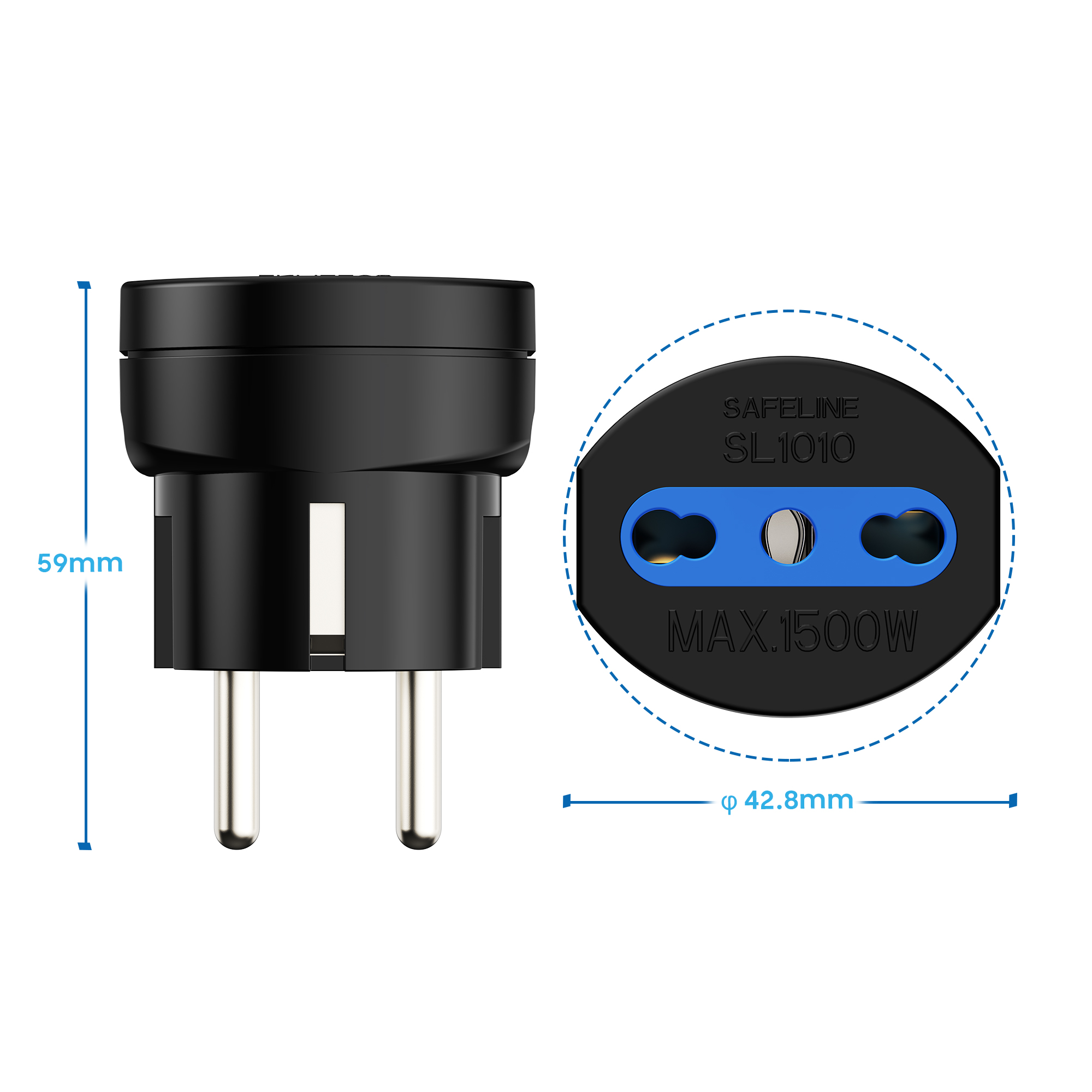 Power adapter 1-way with Schuko plug 16A | Ewent