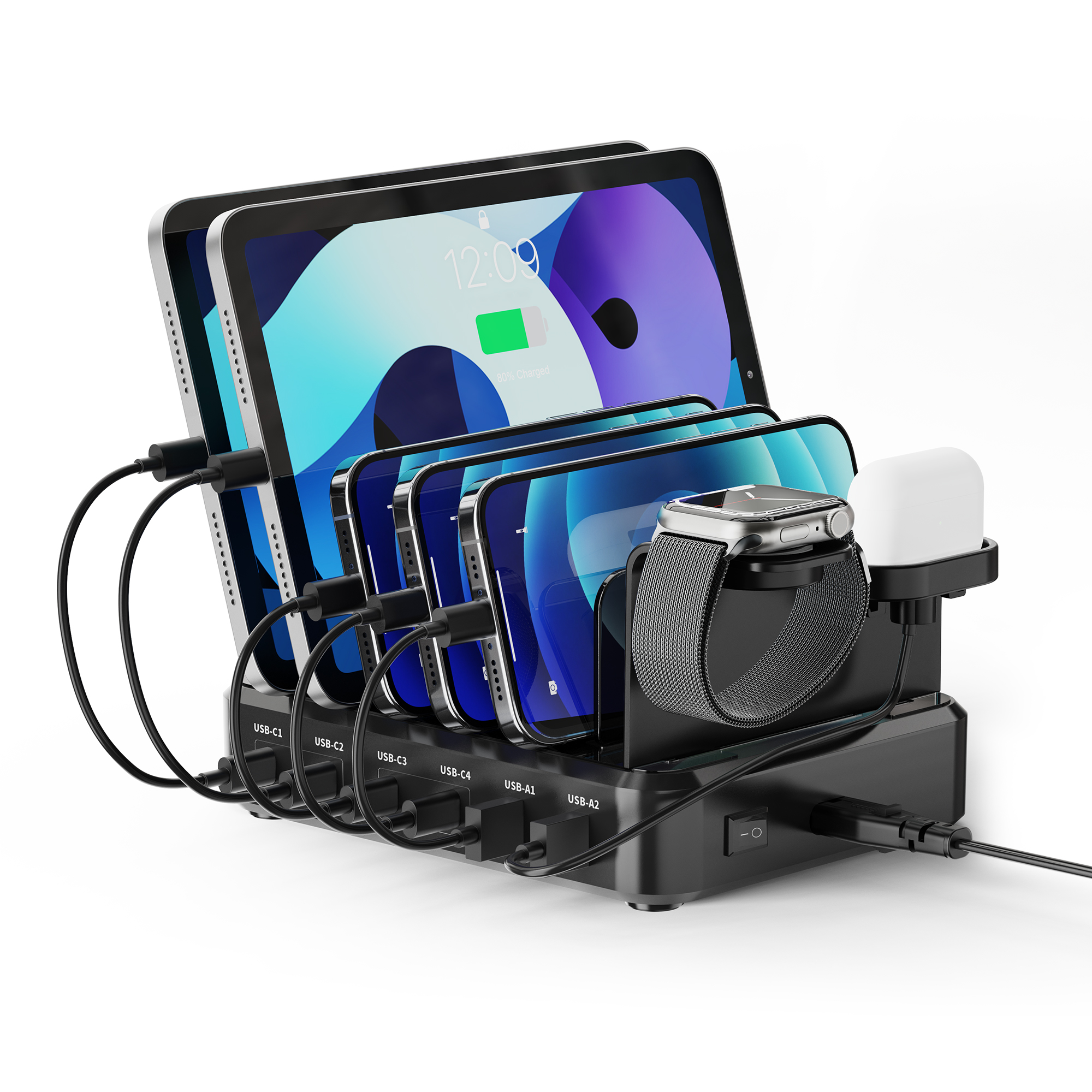 6-USB ports Docking Charging Station 130W for Laptops, Tablets ...