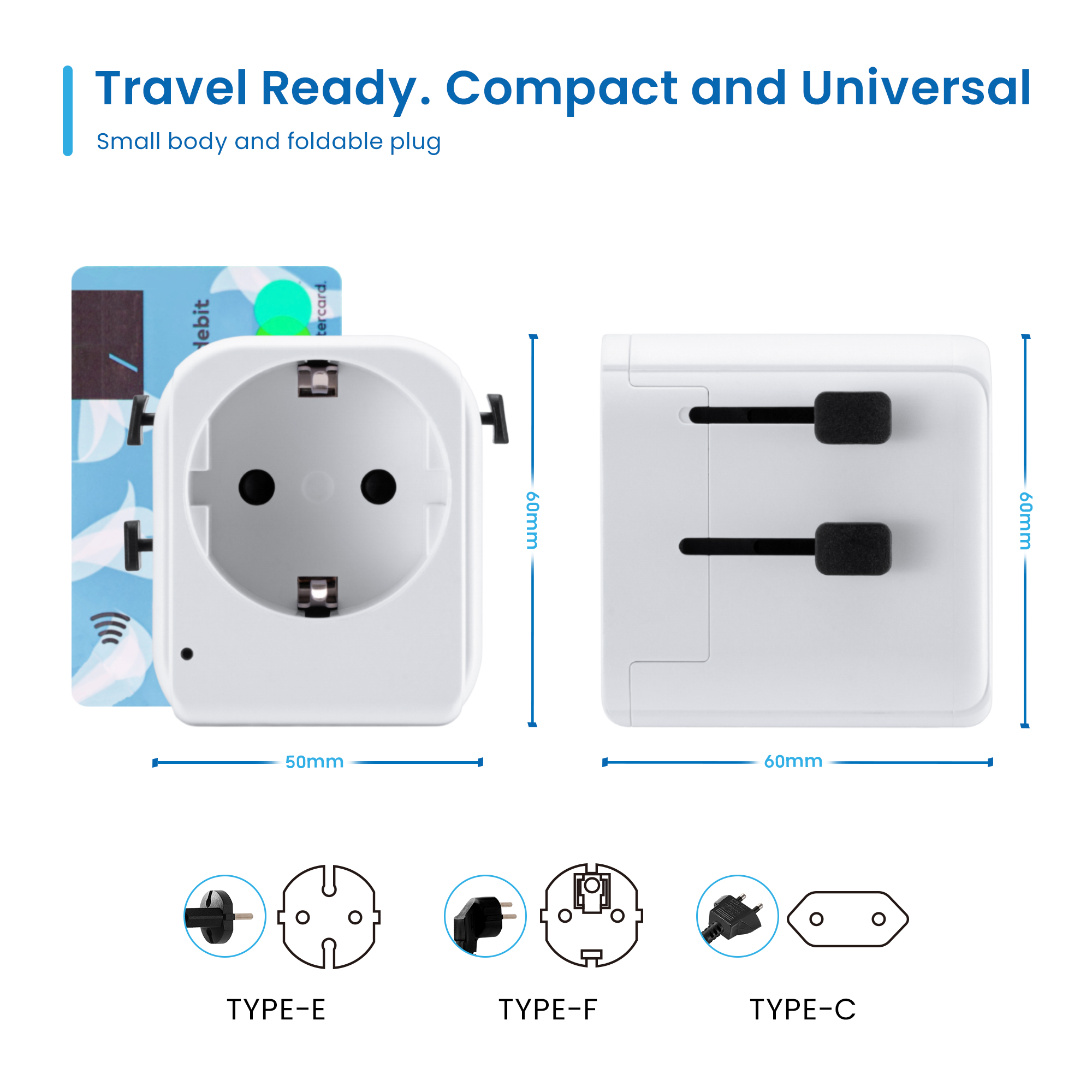 Universal travel adapter with USA/UK/AUS/CHINA plugs and Schuko socket ...