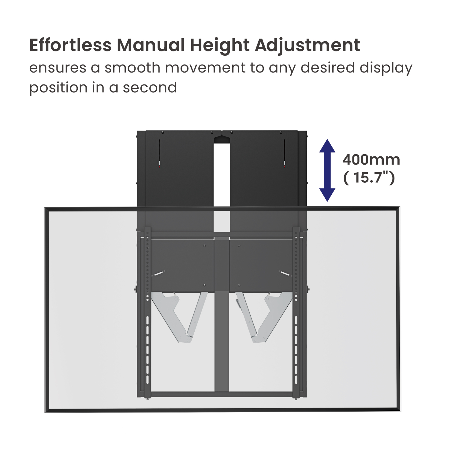 Manual Height-Adjustable TV Wall Support for 60-100" Displays ...