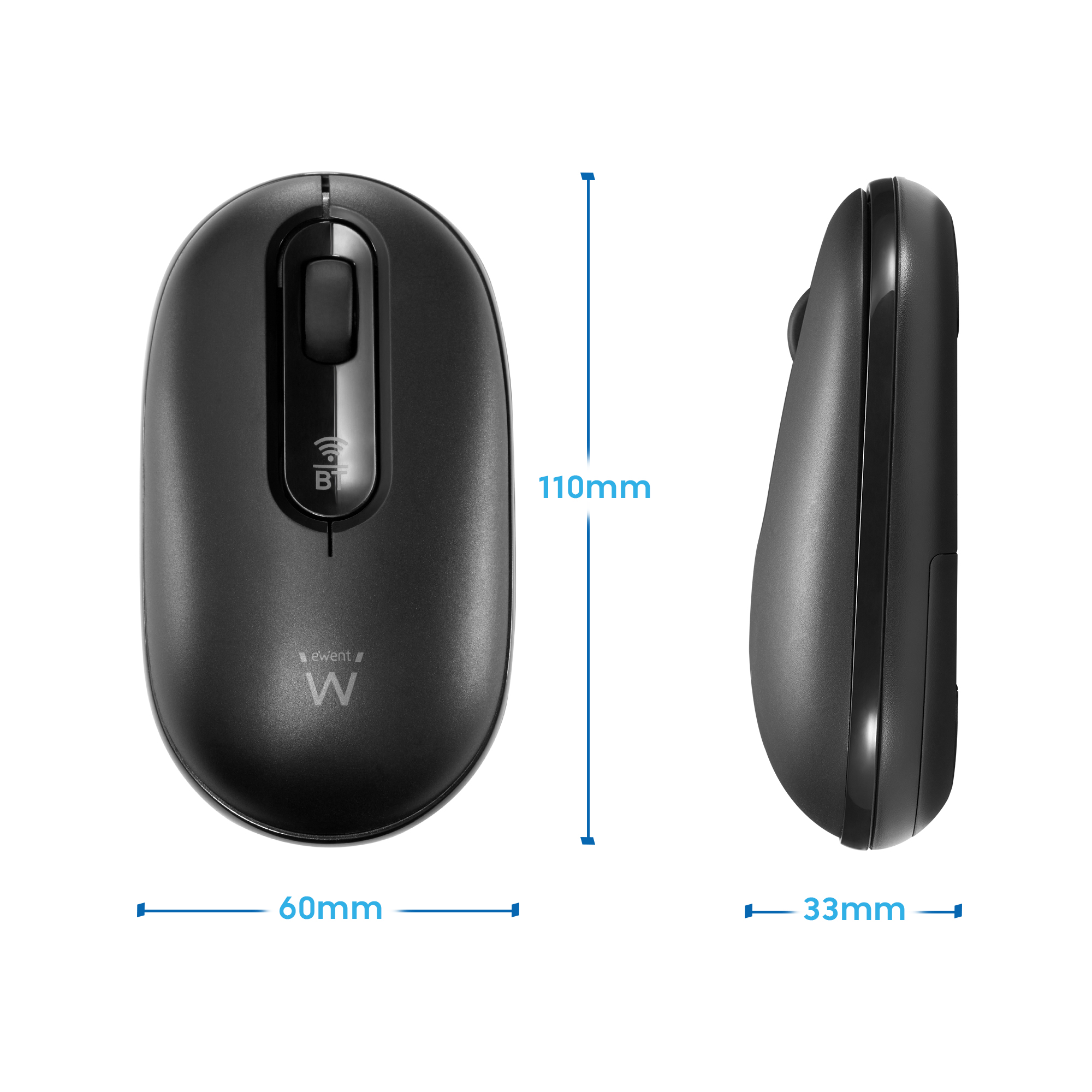 Dual-Connect Wireless Mouse, Bluetooth | 2.4Ghz with USB-A receiver ...