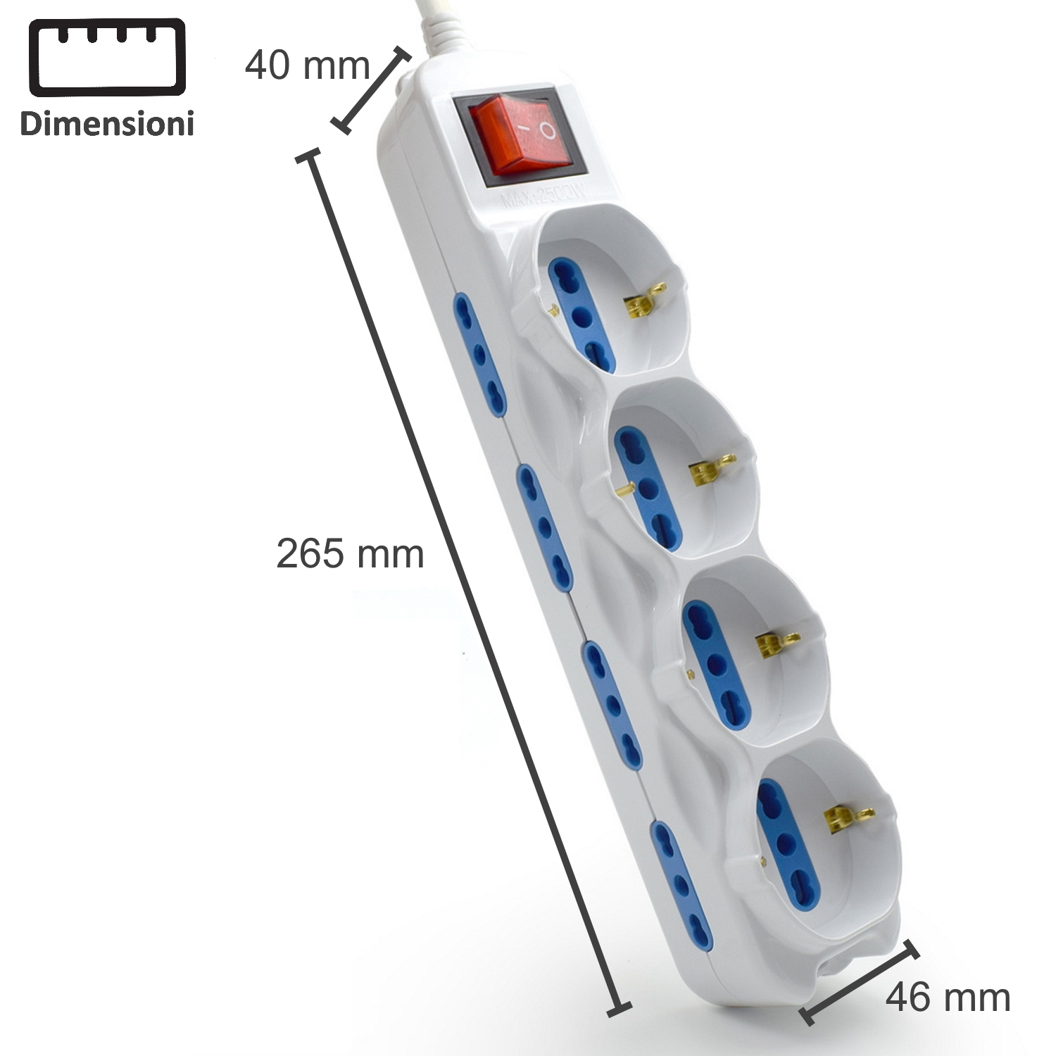 Multipresa 12 posti con spina 16A e cavo da 5m | Ewent Eminent